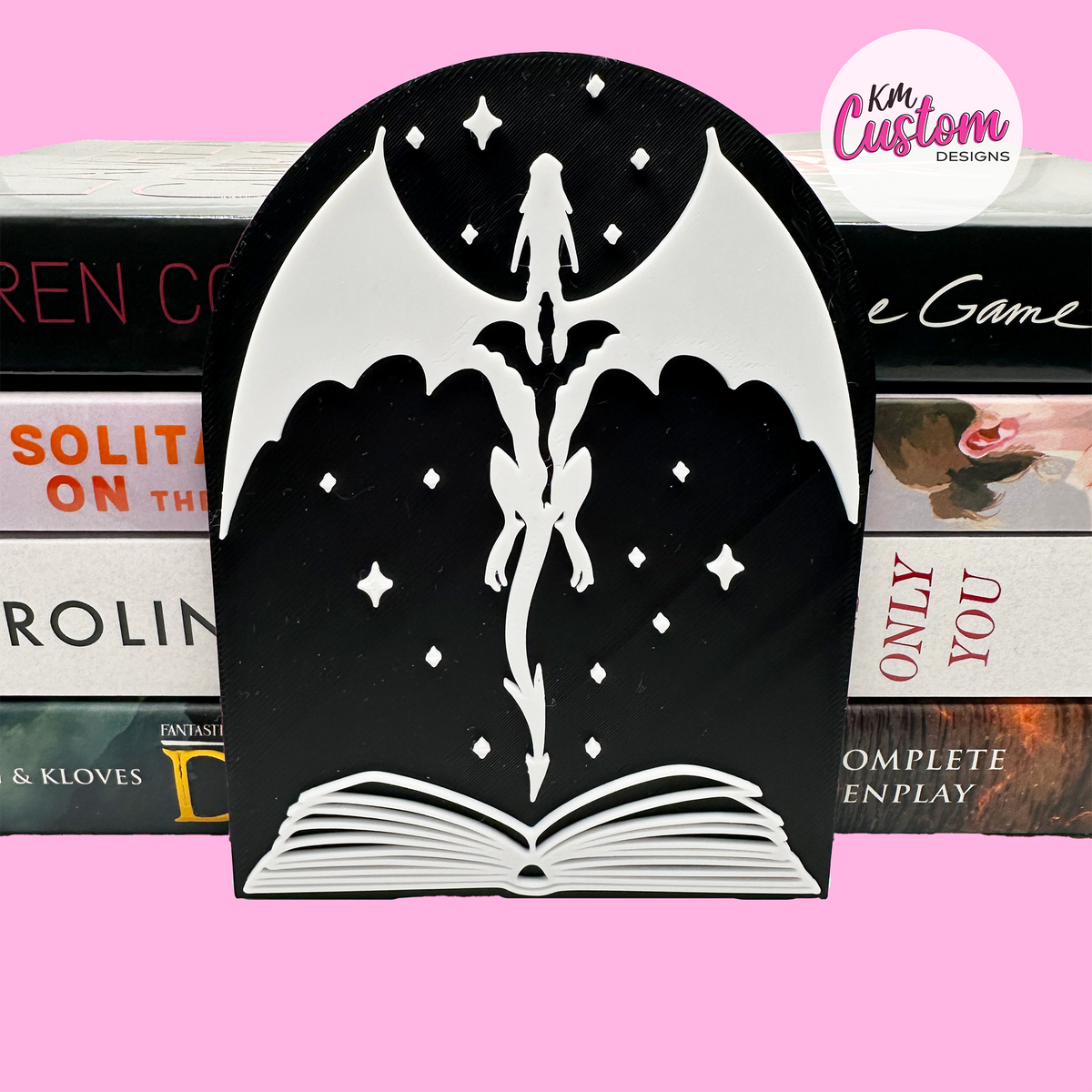 3D Printed Fantasy Dragon Book Shelf Sign – KM Custom Designs