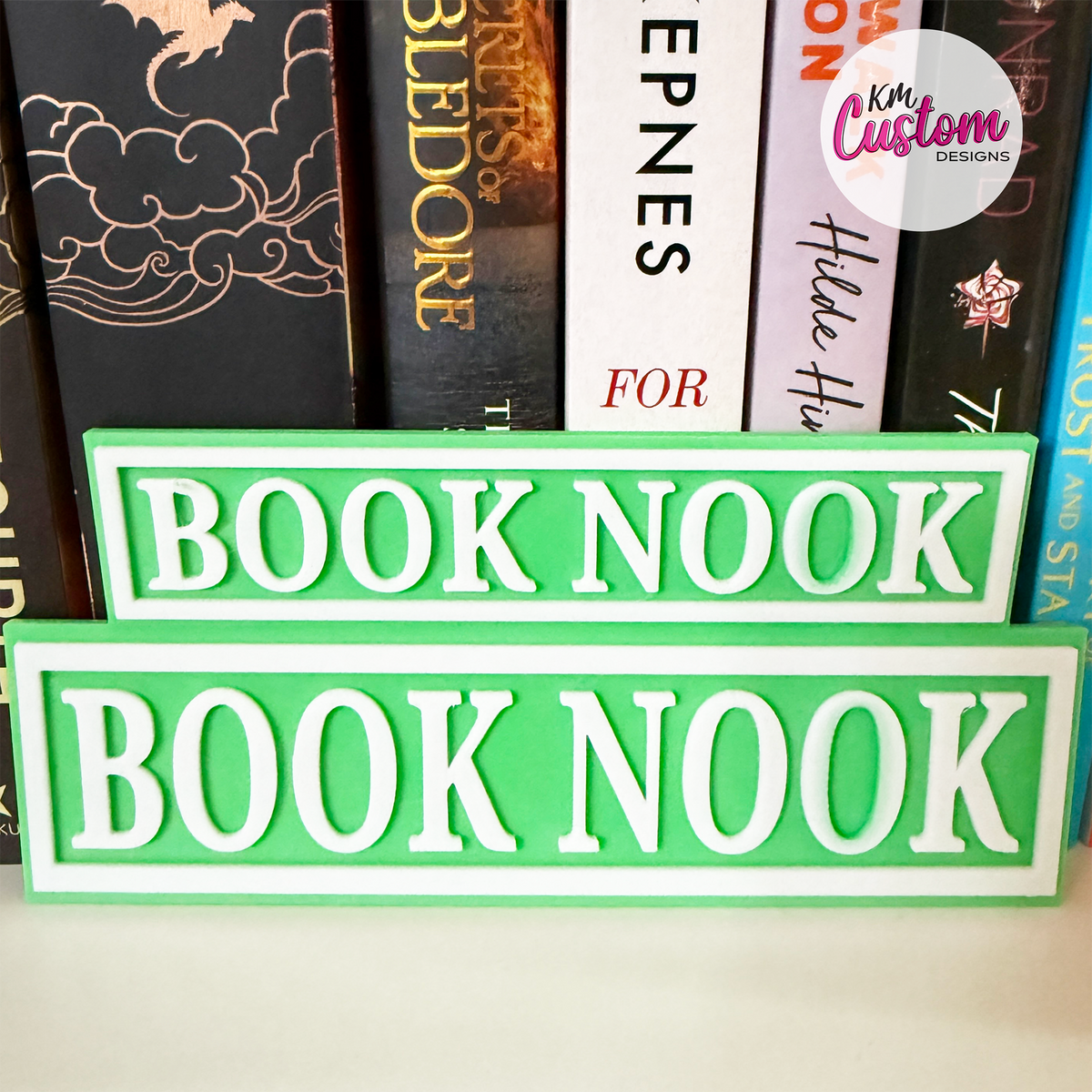 3D Printed Book Nook Book Shelf Sign – KM Custom Designs