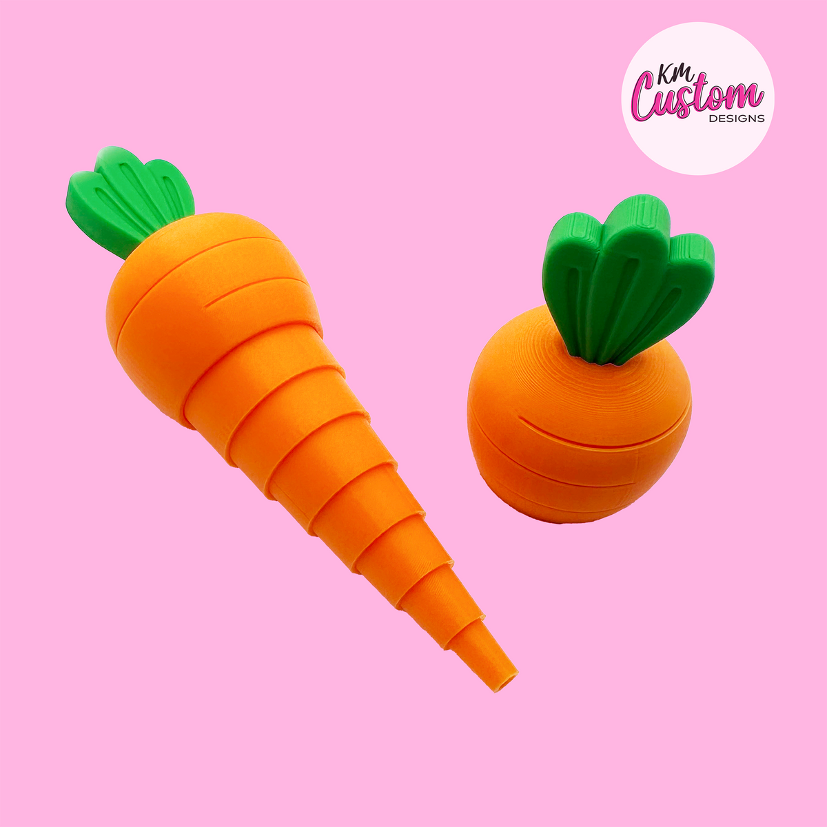 3D Printed Articulated Collapsable Carrot Fidget – KM Custom Designs