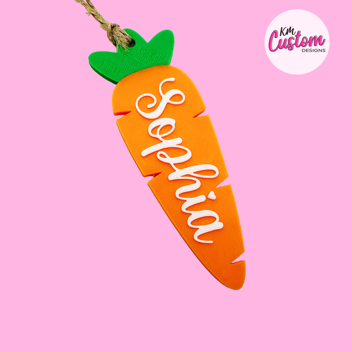 3D Printed Personalised Easter Carrot Tag – KM Custom Designs